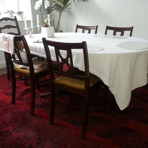 FreelyWheely: Reproduction Extending Dining Table & 8 Chairs
