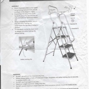 FreelyWheely: Step Ladder with Handrails - 4 Steps as per illustration