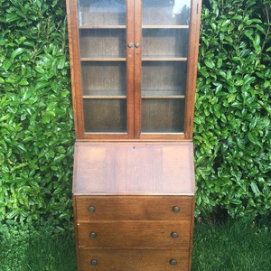 FreelyWheely: Bureau desk with glazed bookcase