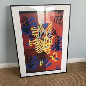 FreelyWheely: Large black picture frame (with print)