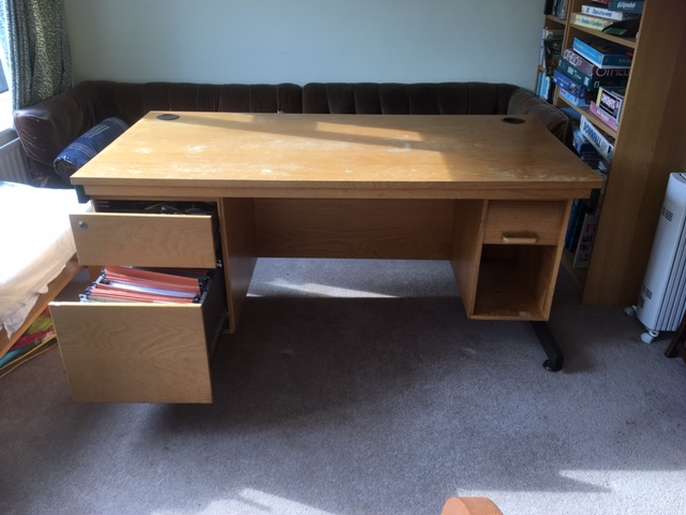 FreelyWheely: Light Oak Desk