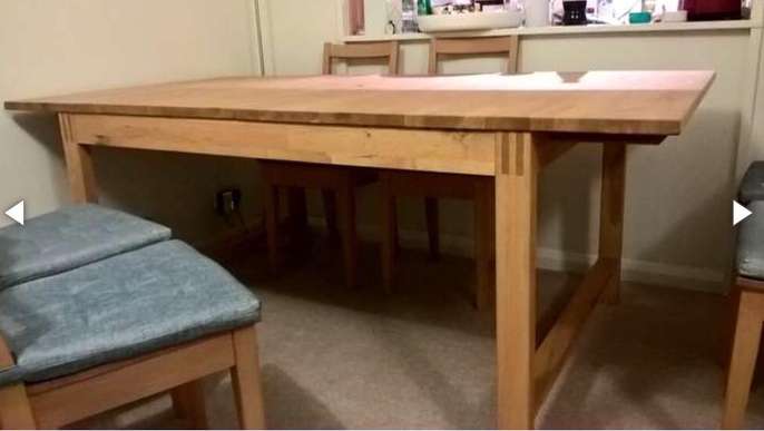 FreelyWheely: Large wooden IKEA table