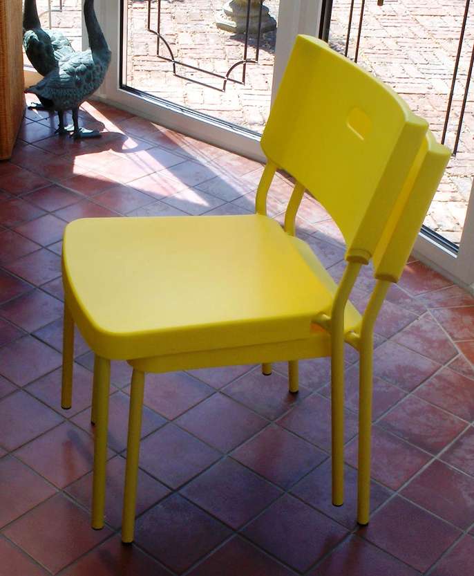 FreelyWheely: 2 Brand New Bright Yellow Chairs