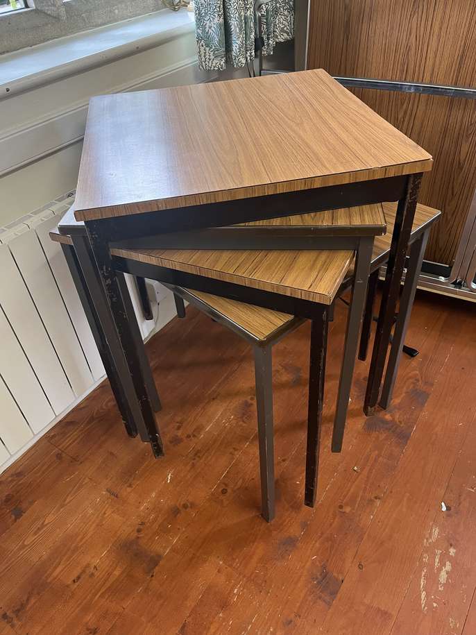 FreelyWheely: Square wooden tables