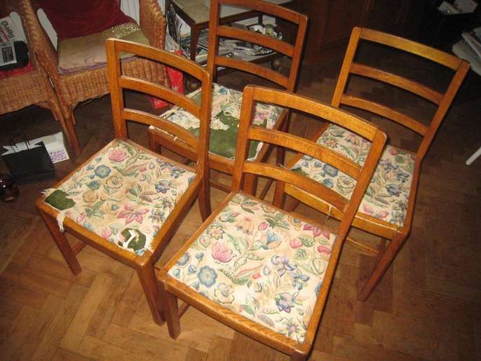 FreelyWheely: VINTAGE DINING ROOM CHAIRS (CC41 Utility stamped) - SET OF 4