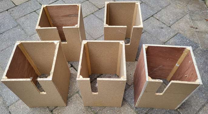 FreelyWheely: Chipboard / Ply Open-Ended Boxes