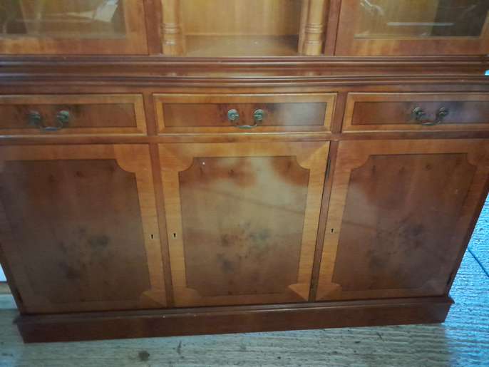 FreelyWheely: Yew wood display cabinet