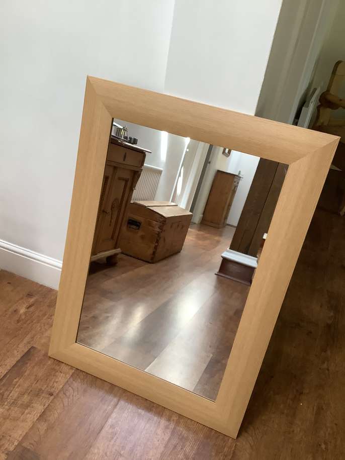 FreelyWheely: Wooden frame mirror