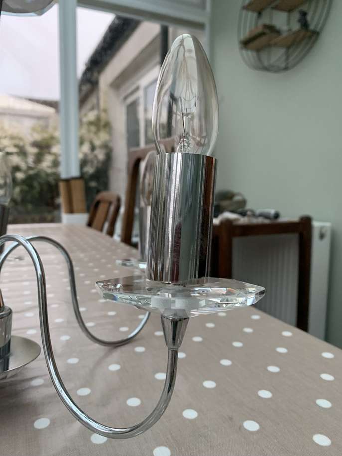 FreelyWheely: Chrome and glass light fitting