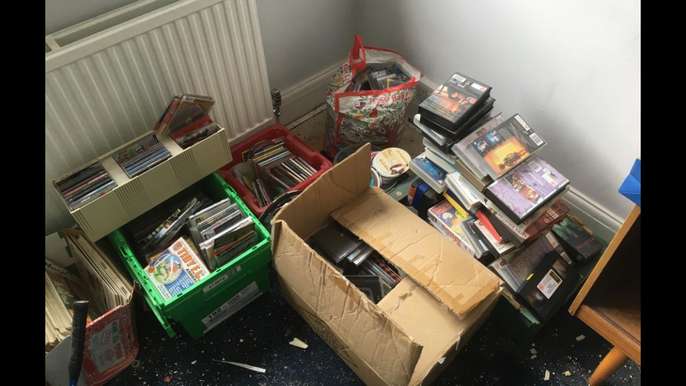 FreelyWheely: Box of VHS videos popular movies from 80s, 90s, 2000s