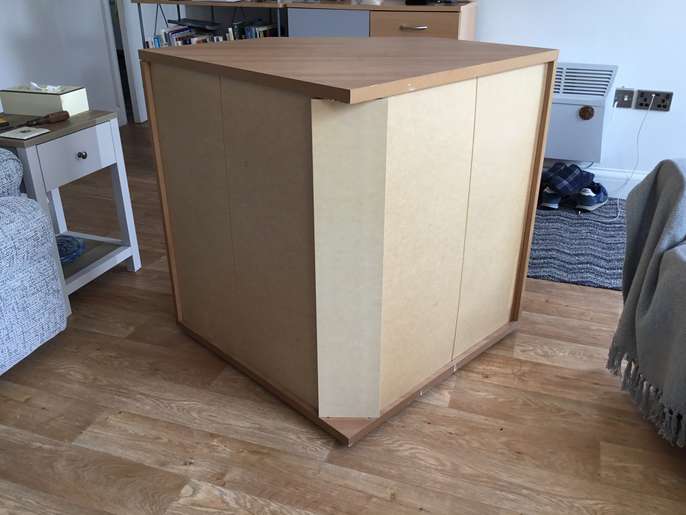 FreelyWheely: Corner storage for bedroom ,office or workshop