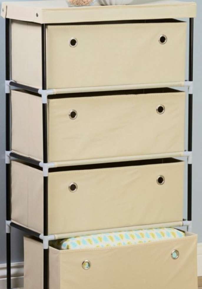 FreelyWheely: Four drawer fabric cabinet